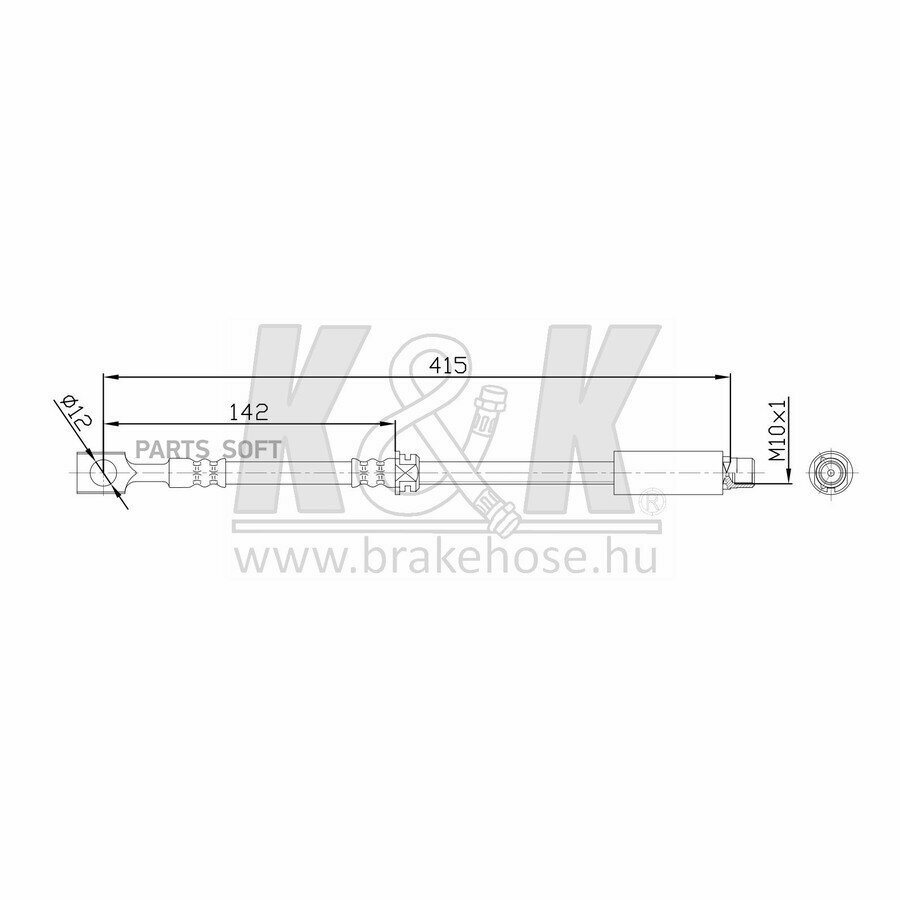 FT3679 K&K Тормозной шланг K&K FT3679 | цена за 1 шт