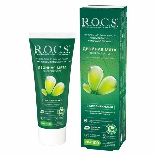 Зубная паста R. O. C. S./Рокс двойная мята туба 74 г.