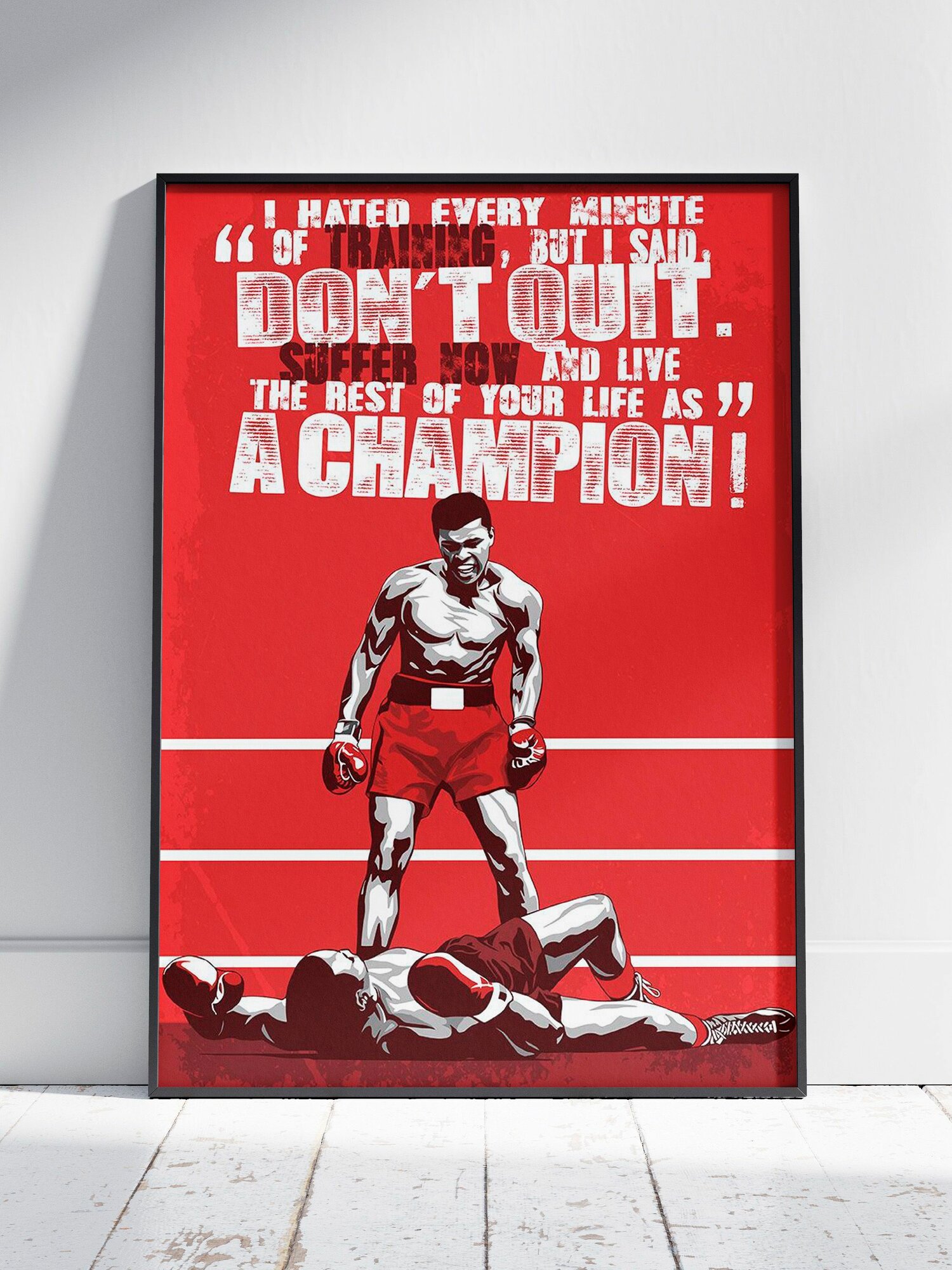 Плакат на стену для интерьера Боксерские Цитаты (Boxing Quotes 1) - Постер по мотивации формата A4 (21x30 см)