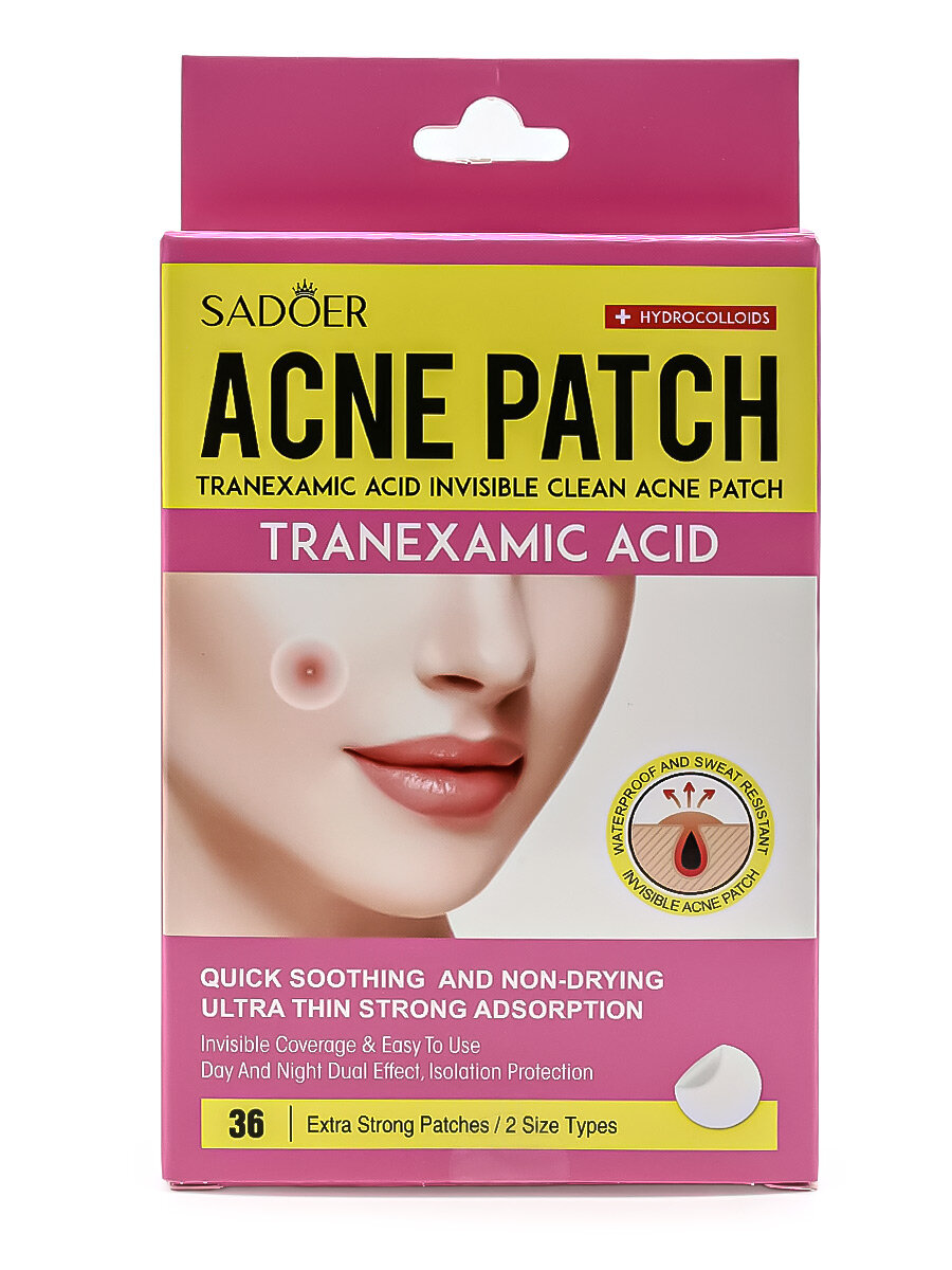 Sadoer Патчи от акне невидимые с транексамовой кислотой Tranexamic Acid Invisible Clean Acne Patch, 36 шт