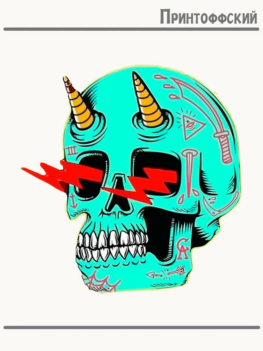 Термонаклейка для одежды и аксессуаров DTF-печать панк стикер