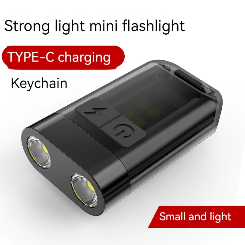 Mini LED Фонарик на Ключи, TYPE-C, Цвет: S4