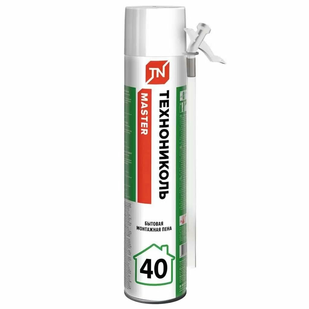 Пена монтажная Технониколь Master бытовая всесезонная 450 мл, выход 40 л, для наружных и внутренних работ, 625509