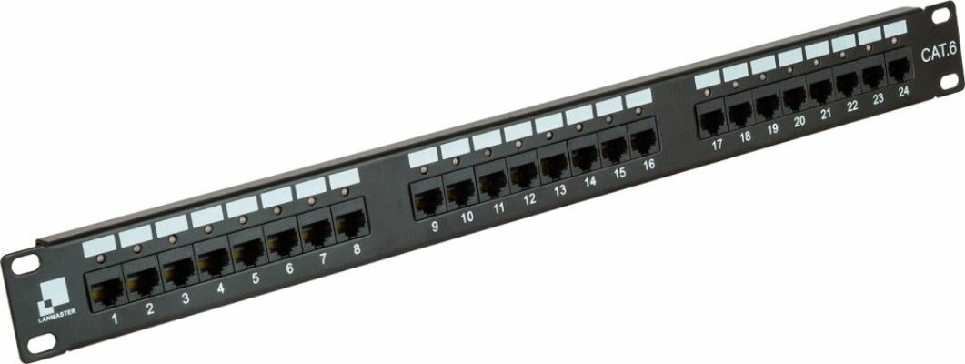 Патч-панель Lanmaster 19", 1U, порты 24хRJ45, категория 6, UTP (LAN-PPI24U6)