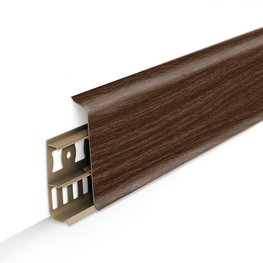 Пластиковый плинтус Идеал Деконика 85 мм Орех 291, 1 шт.