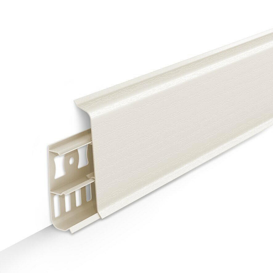 Пластиковый плинтус Идеал Деконика 85 мм Кремово-белый 033, 1 шт.