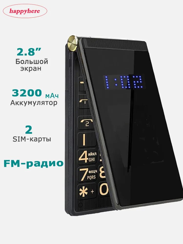 Мобильный телефон, черный матовый