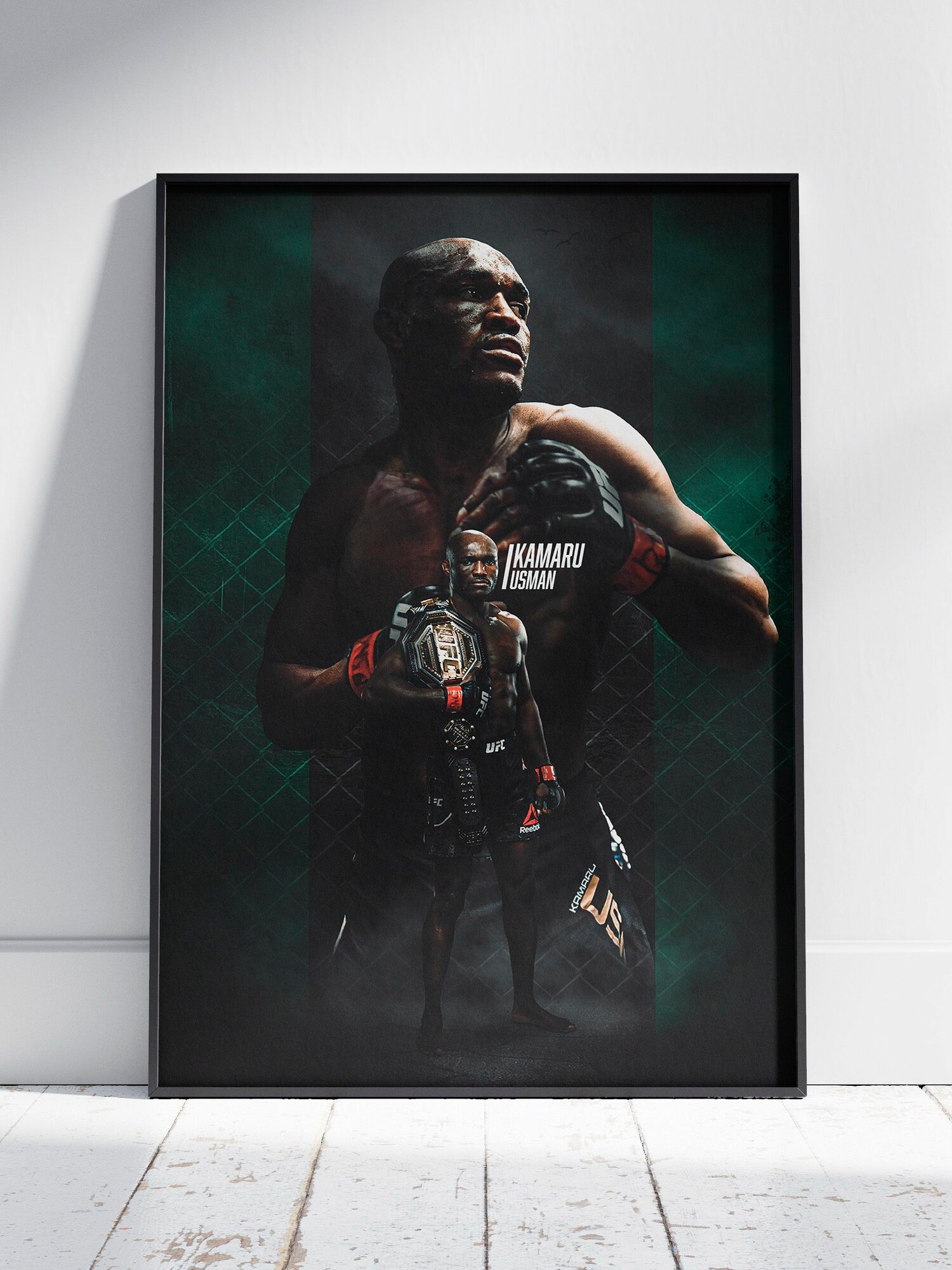 Плакат на стену для интерьера Легенды ЮФС и ММА (Камару Усман - Kamaru Usman 1) - Постер по спорту и физической активности формата A4 (21x30 см)