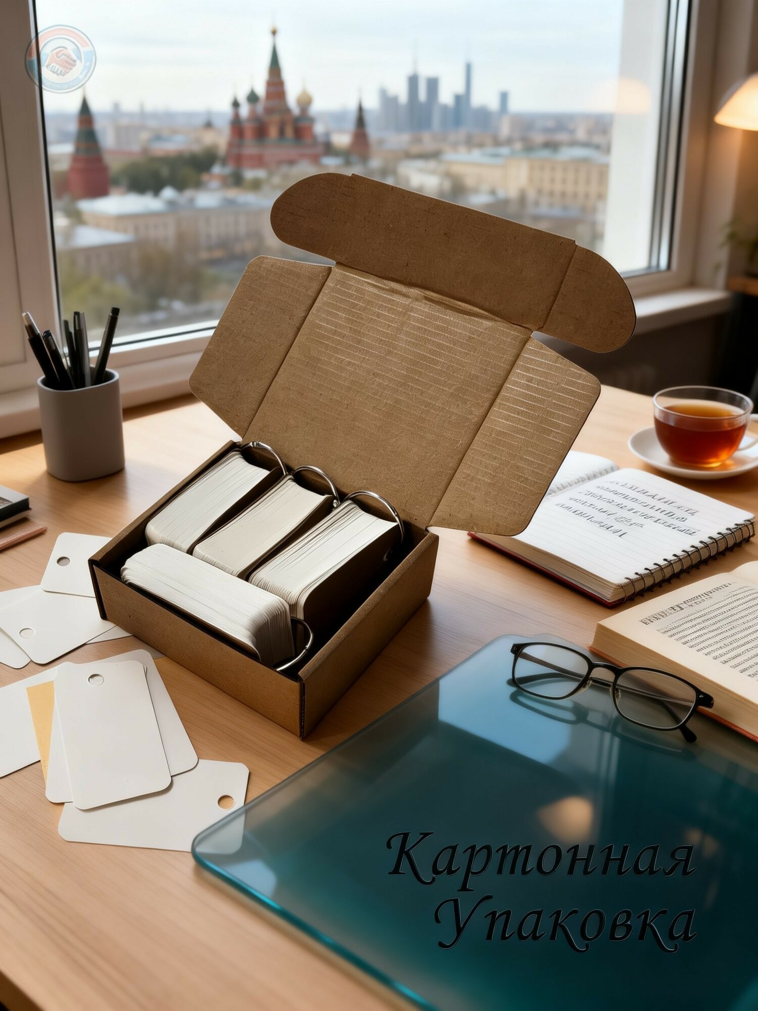 Флеш-карточки для изучения иностранных слов, терминов и формул — бумажные индексные на металлическом кольце, 4 комплекта по 95 штук для запоминания и повторения