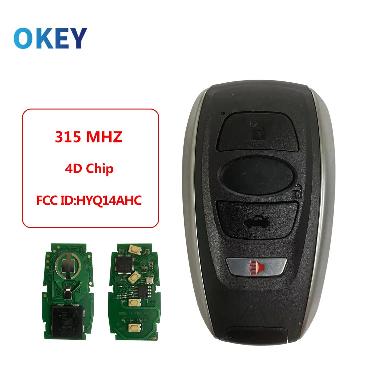Okey Автомобильный ключ Subaru BRZ WRX STI Legacy Outback XV Crosstrek, 3+1 кнопка, 4D Chip 315MHZ