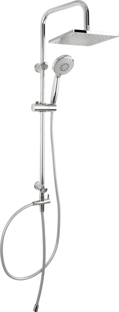 Душевая стойка Aquanet Passion S хром, глянцевая, душевая система с тропическим душем, без смесителя, нержавеющая сталь