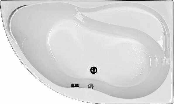 Акриловая ванна Aquanet Graciosa 00205389 R 148x89, с каркасом, угловая, правая, пристенная, белая, глянцевая, асимметричная, антискользящее покрытие