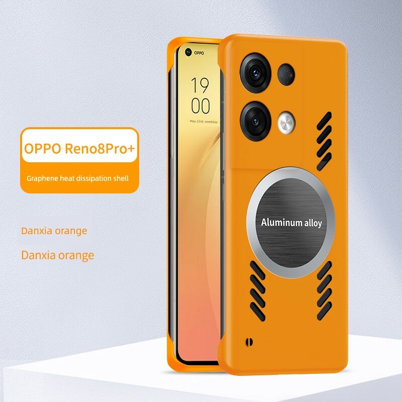 Чехол для OPPO Reno5 Pro+ с графеновым охлаждением, цвет Киннабарный оранжевый, тонкий, нескользящий, полная защита