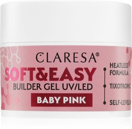 Claresa Гель-основа для ногтей Soft&Easy Builder Gel, оттенок baby pink, 12 г