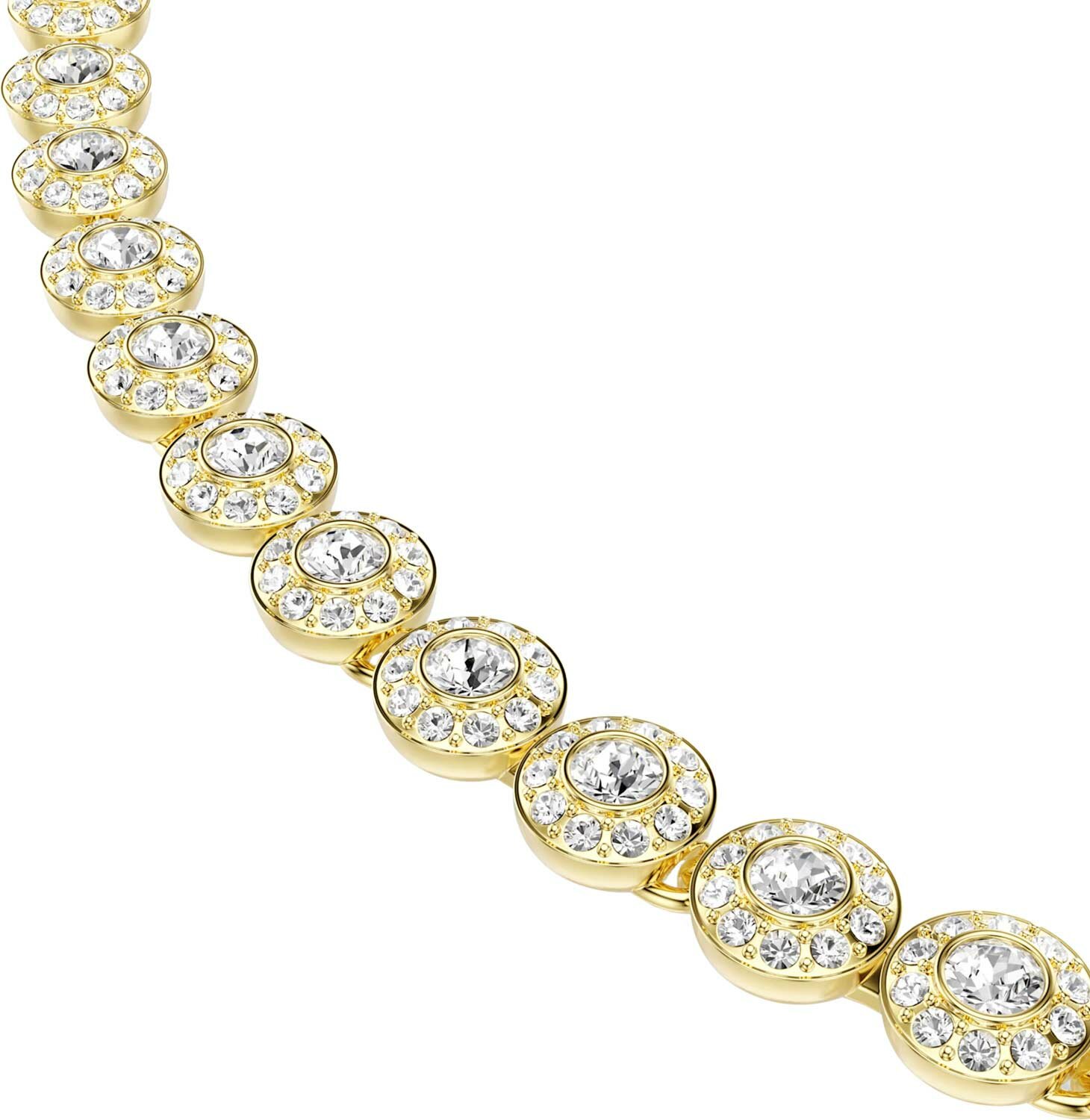 Колье SWAROVSKI, кристаллы Swarovski, длина 40 см, желтый, белый — фото 1