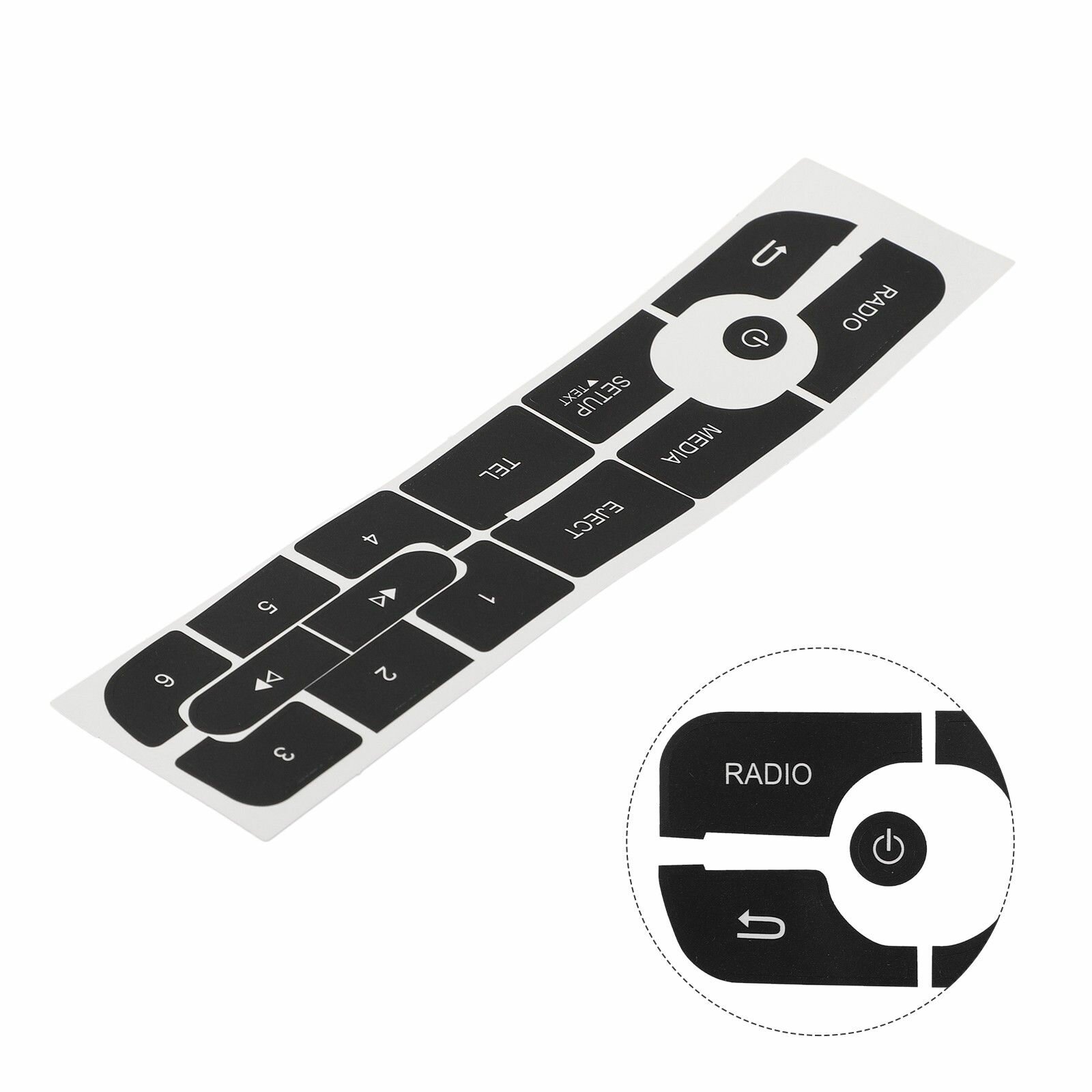 Наклейки для ремонта кнопок CD-радио для Megane и Master III — черные виниловые наклейки, защищены от царапин