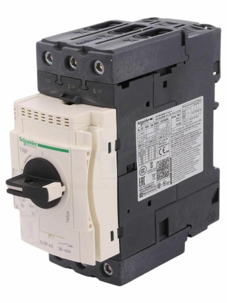 GV3P40 Telemecanique, 30.40А, 3п, Icu-50kA Автоматический выключатель защиты двигателя.
