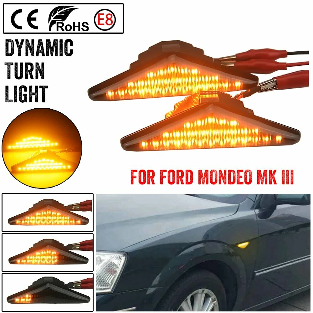 Светодиодный динамический указатель поворота Black для Ford Mondeo MK3