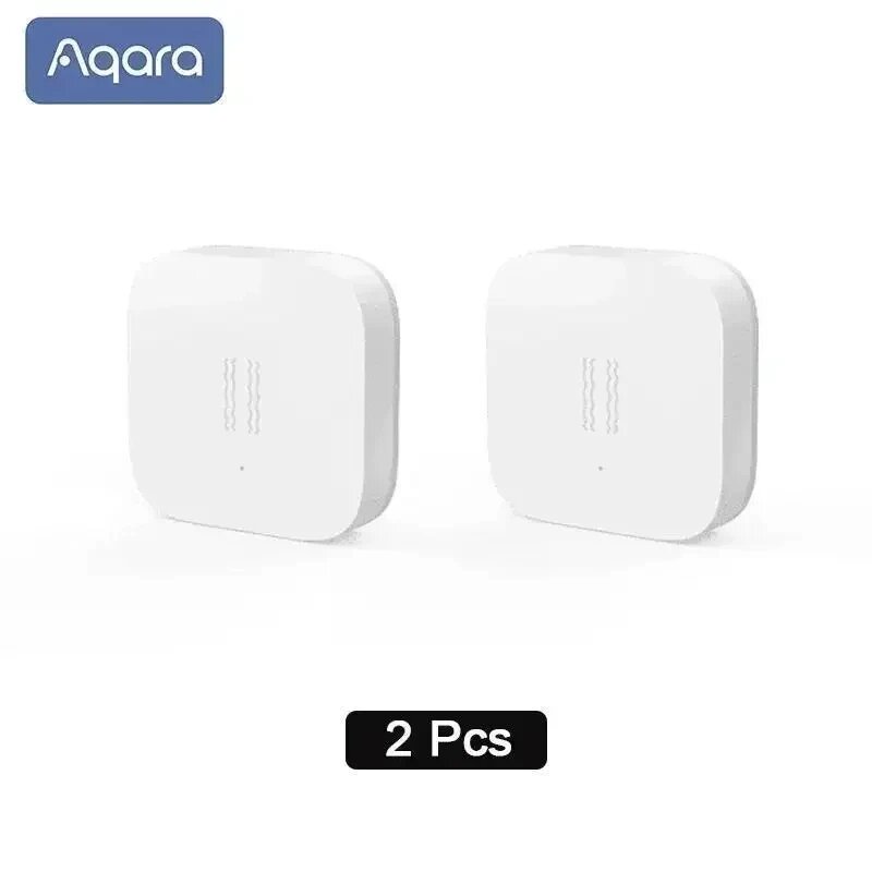 Датчик вибрации Aqara Smart Zigbee, датчик движения и удара, детектор аварийного сигнала, встроенный гироскоп, совместим с приложениями Mi Home и Homekit — 2 штуки датчика удара