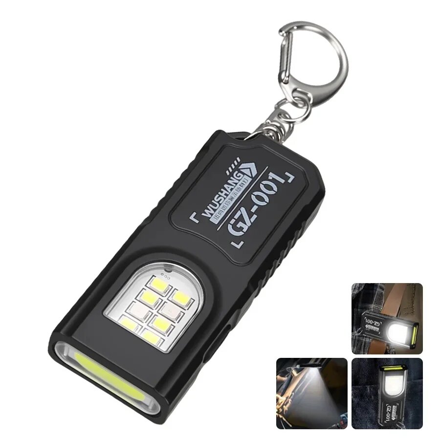 XIWANGFIRE Фонарик COB LED с креплением на ключи 1PC