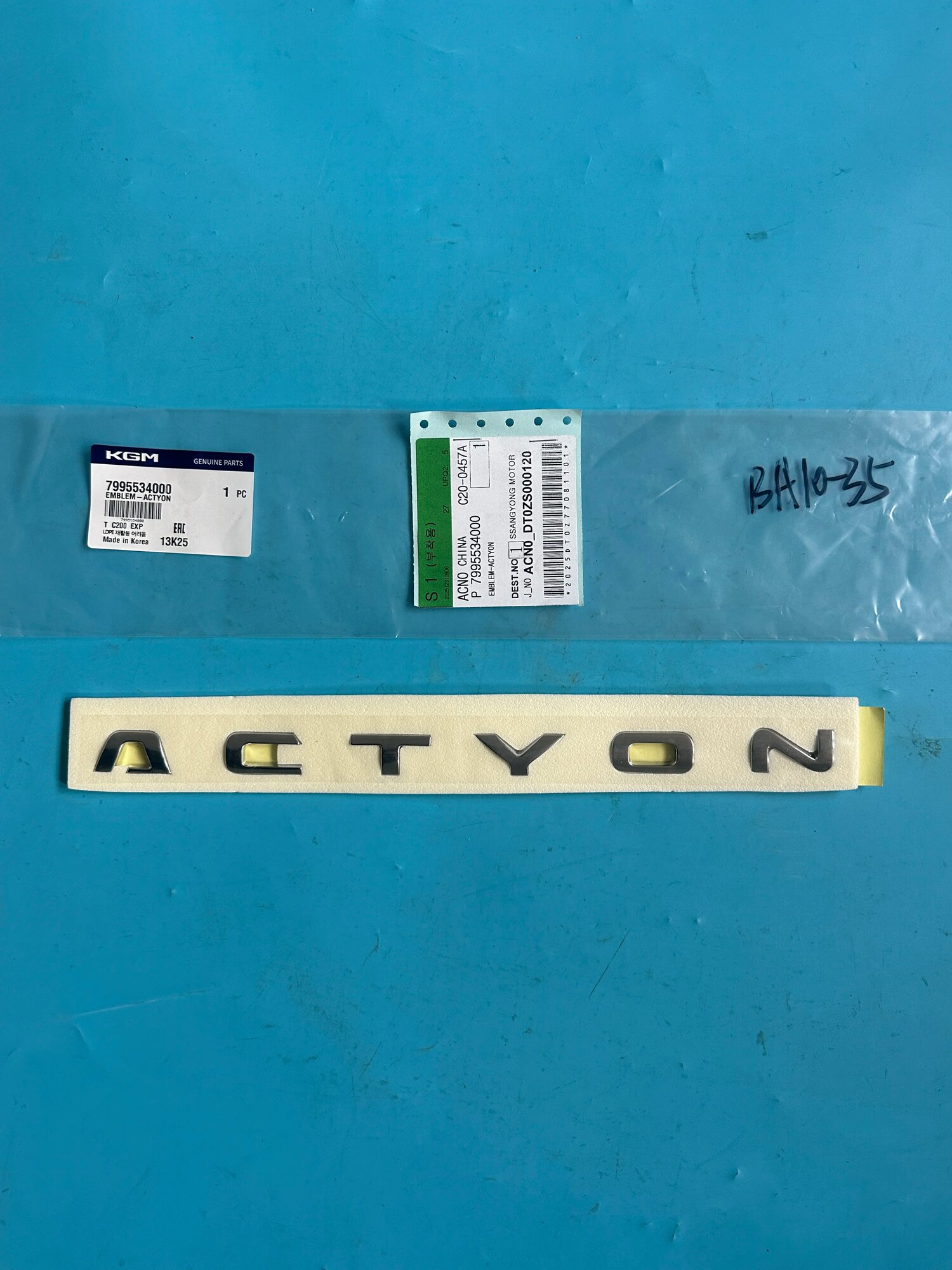 Оригинальная эмблема с надписью ACTYON 7995534000 для Ssangyong Korando C New Actyon 2010-2018