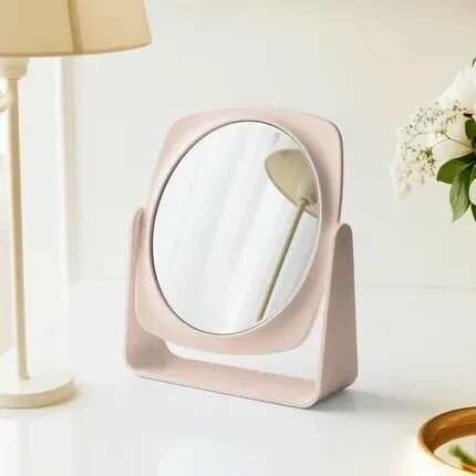Зеркало настольное, Lovely, 6,2х18,5х4,5 см, стекло, ПС, для нанесения косметических средств и макияжа, двухстороннее: одна сторона стандартная, вторая с тройным увеличением.