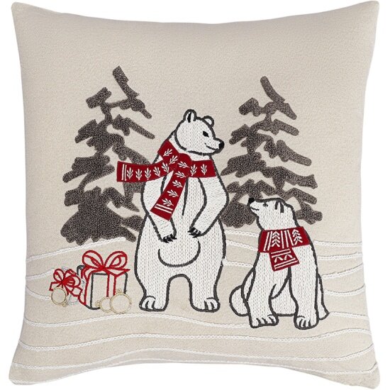 Подушка декоративная Tkano Festive bears New Year Essential, 45х45 см