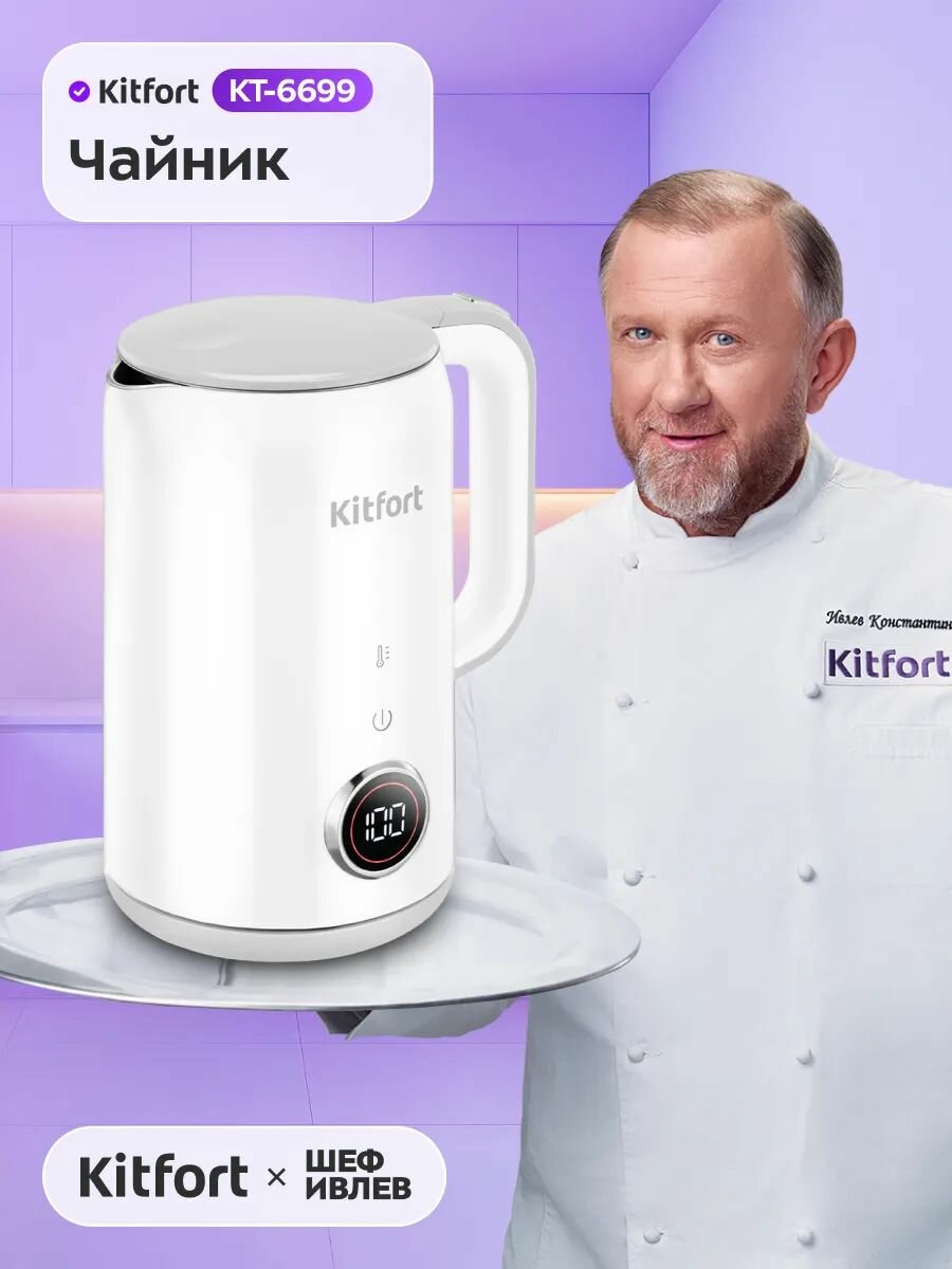 Чайник LED дисплей электрический Kitfort КТ-6699
