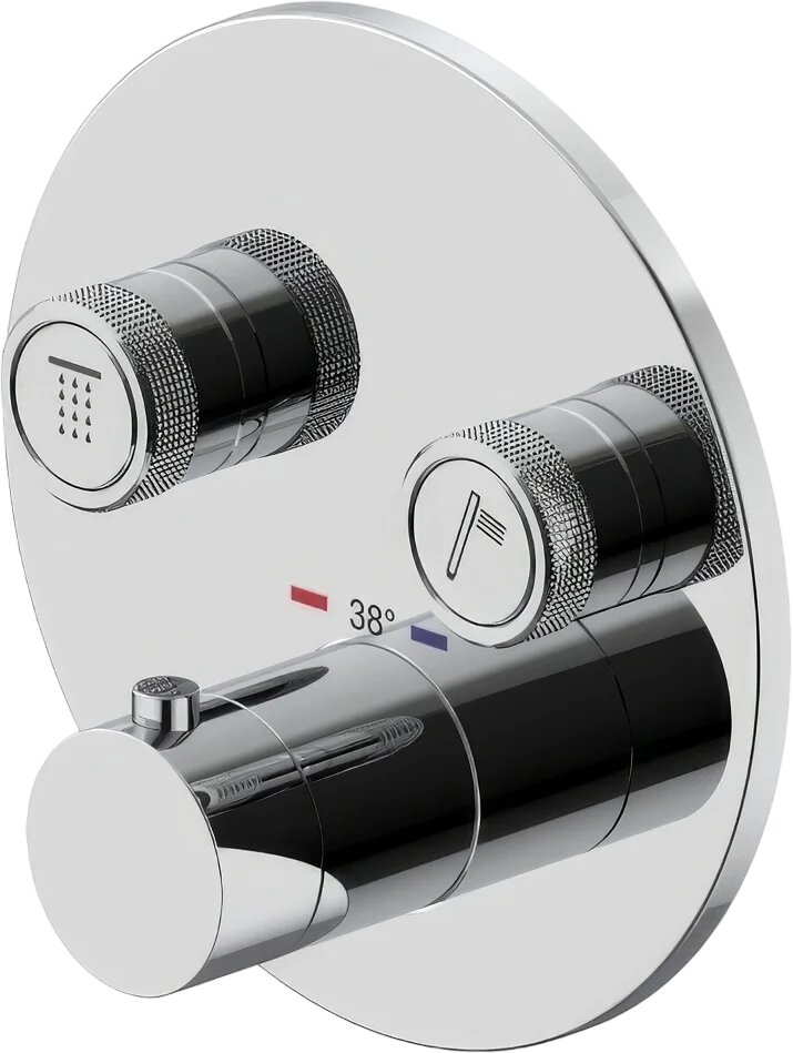 Термостатический смеситель встраиваемый Plumberia Selection PSBOX KITPSB1902CR С внутренней частью, из нержавеющей стали, настенный, черный, глянцевый