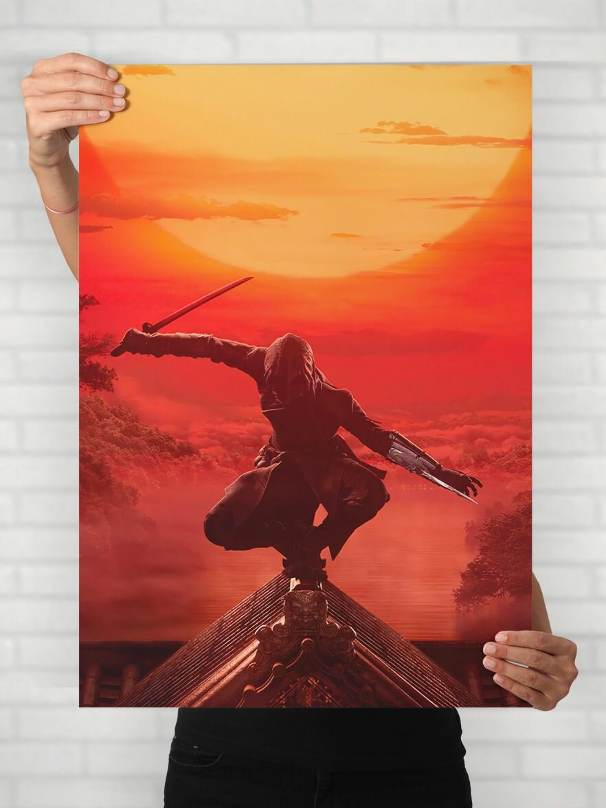 Плакат на стену для интерьера Assassins Creed Тени (Фудзибаяши Наоэ 1) - Постер по игре формата A2 (42x61 см)