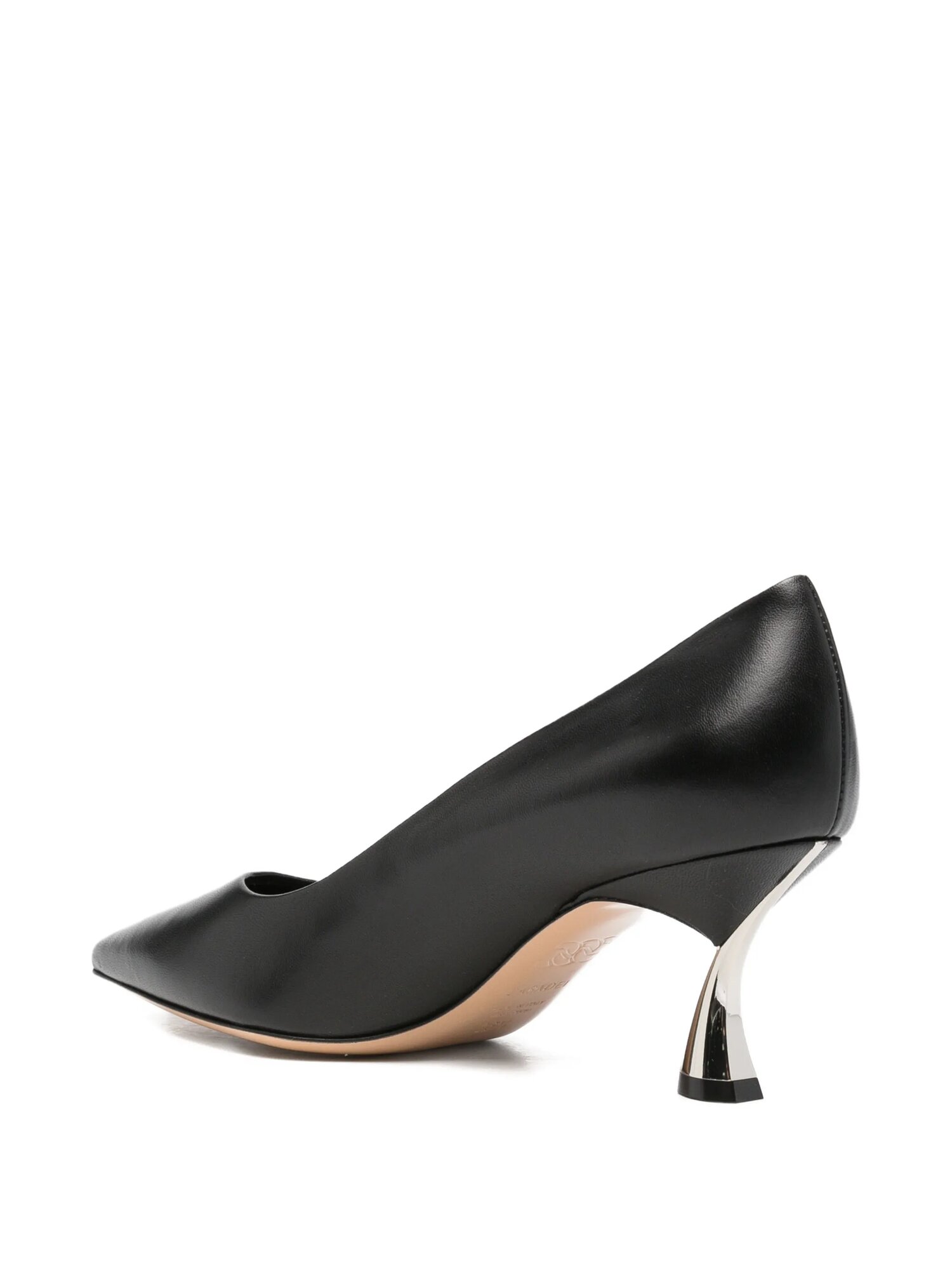 Туфли Casadei Pointed-toe leather pumps, размер 37, black/black — фото 1