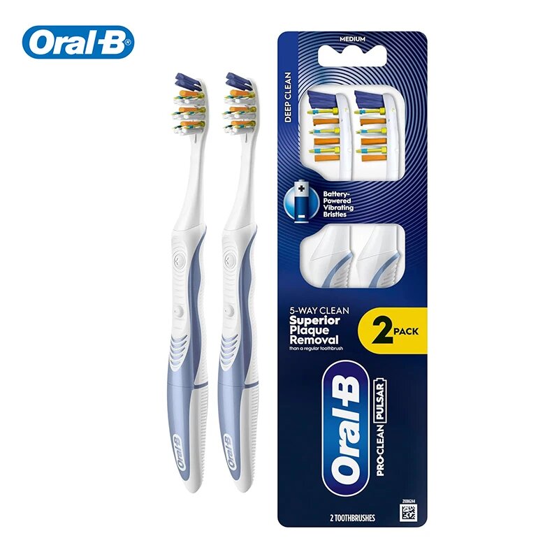 Электрическая зубная щетка Oral-B Pulsar 3D White 2 шт. MEDIUM 2pcs