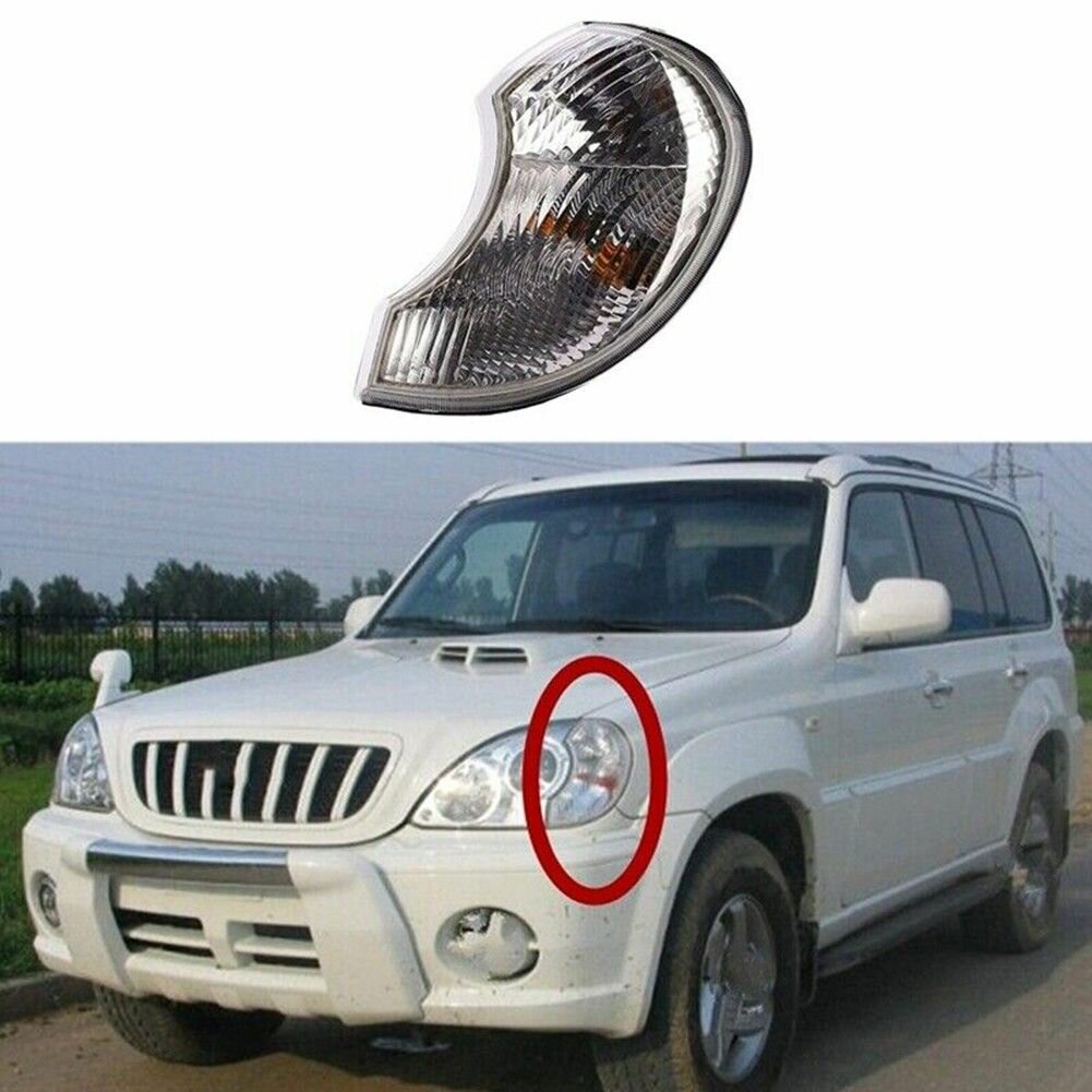 Передняя фара Hyundai Terracan 2001-2006 левая/правая, прозрачная пластик лампы 29x17 см, 92301H1010/92302H1010