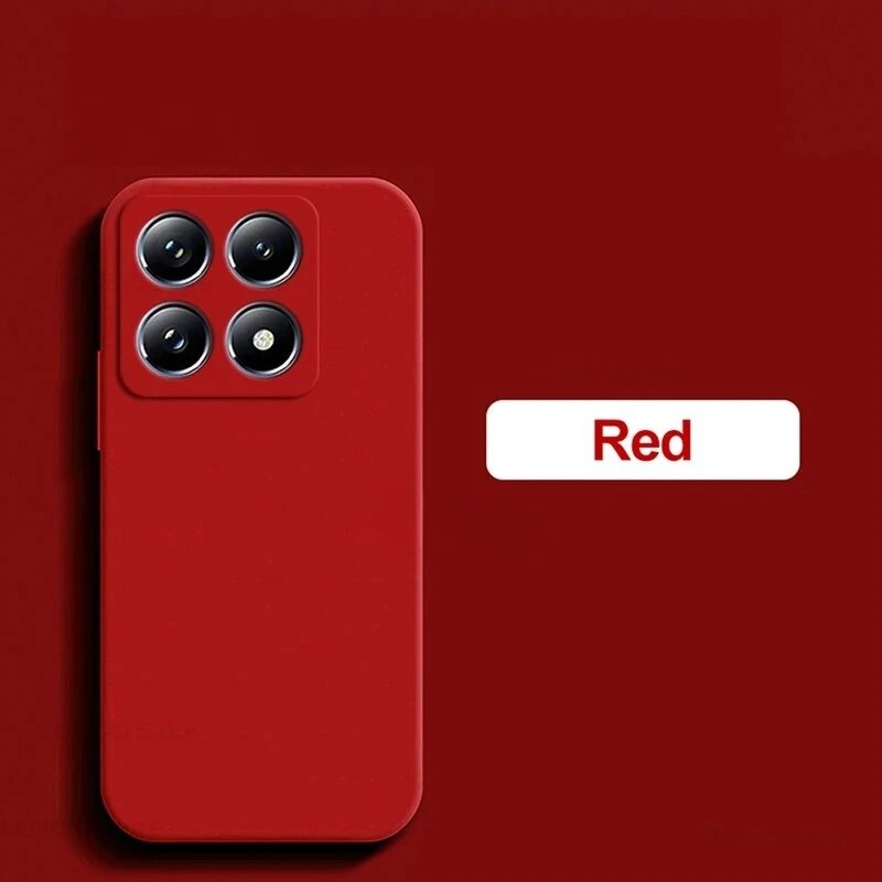 Красный чехол для Xiaomi 14 Pro из жидкого силикона
