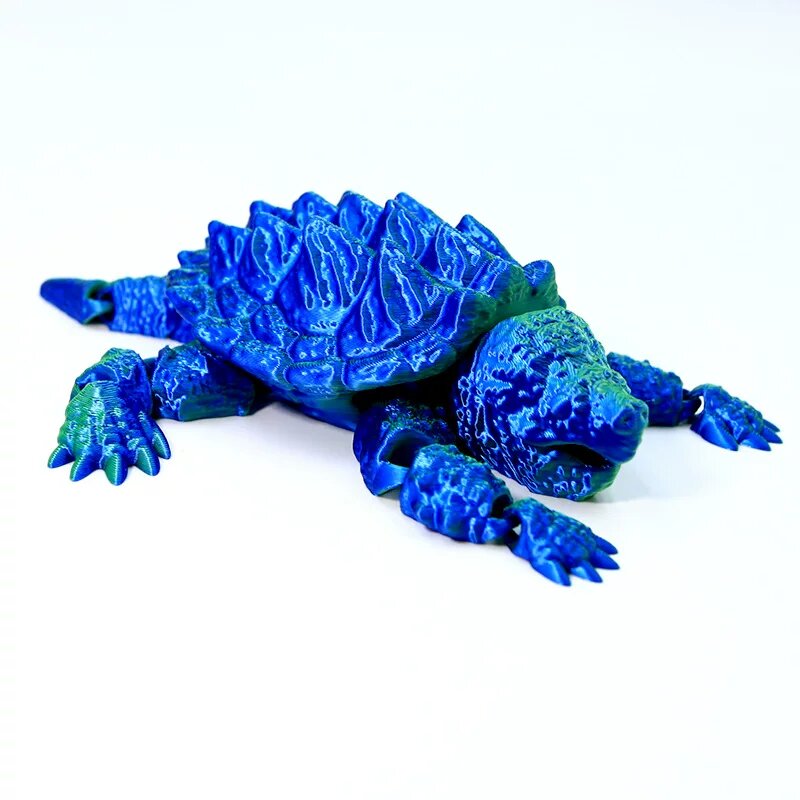 15 см Сине-зеленая подвижная модель черепахи из 3D-печати, подарок для детей, образовательная игрушка с подвижными