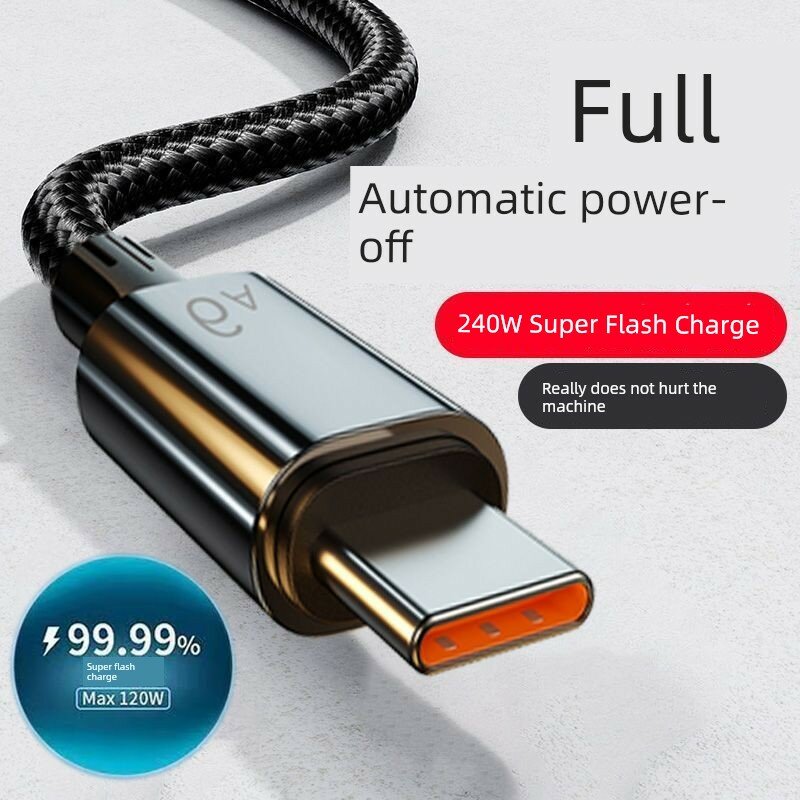 Кабель для быстрой зарядки 240W, кабель для передачи данных typec, подходит для Huawei Honor, Xiaomi VIOP,