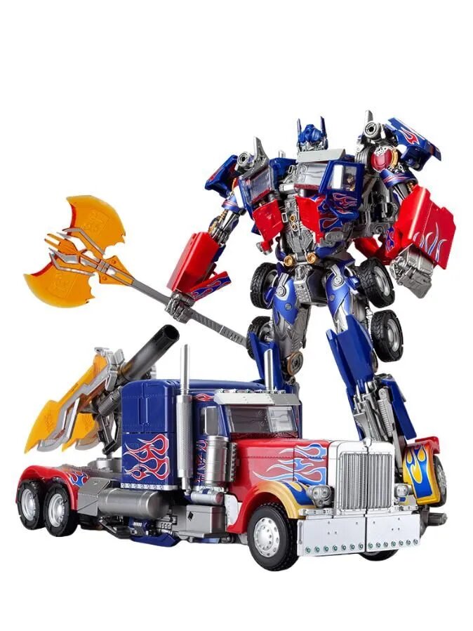 Трансформер Optimus Prime Toy Robot Transformer Action Figure Movie Version - Синий/Красный/Оранжевый, 32 см