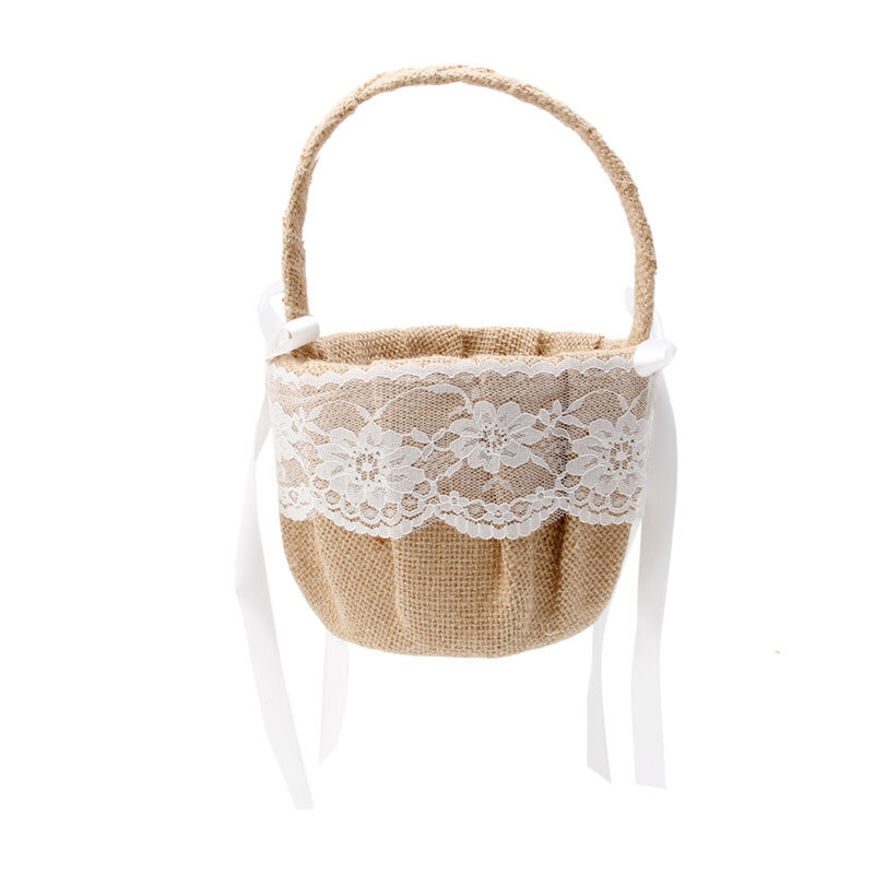 Корзинка из мешковины для невесты (1 шт)