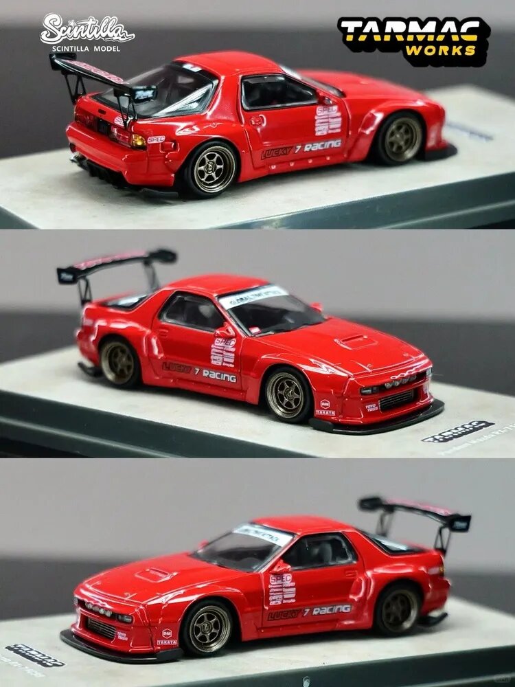 Машинка Tarmac works 1/64 Pandem Mazda RX-7 FC3S Red Metallic Литой под давлением автомобильной модели