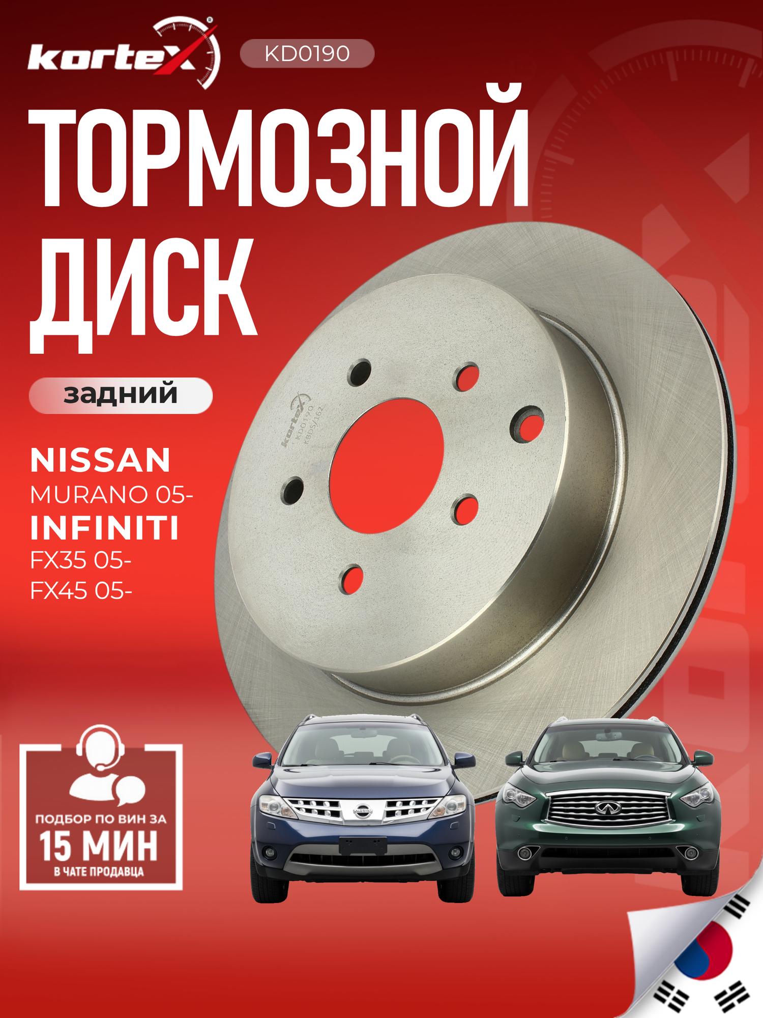 Диск тормозной (левый/правый задний) Infiniti Q50 Q70; Nissan Ниссан Murano Мурано DF4353 43206CA000