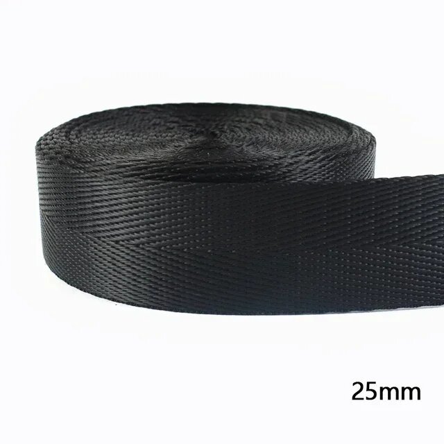 Черная нейлоновая стропа 25 мм, 5 метров (RD001-25mm)