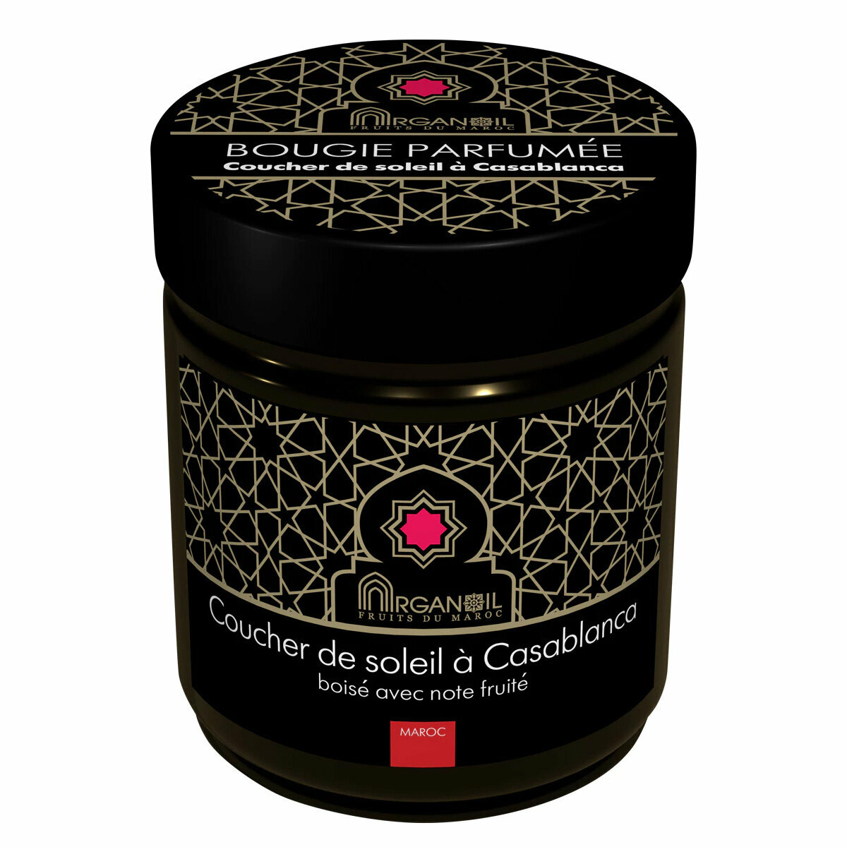Ароматическая свеча ARGANOIL Bougie Parfumee "На закате в Касабланке", 55 мл, древесно-фруктовая
