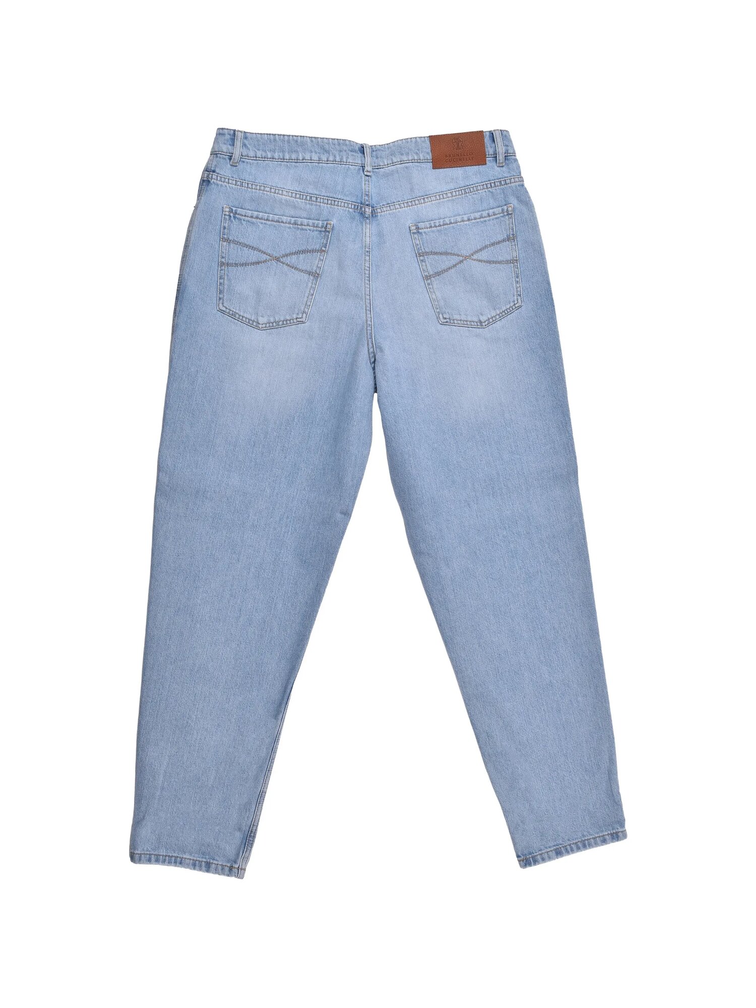 Джинсы BRUNELLO CUCINELLI Faded-effect tapered jeans, размер 52, blue — фото 1