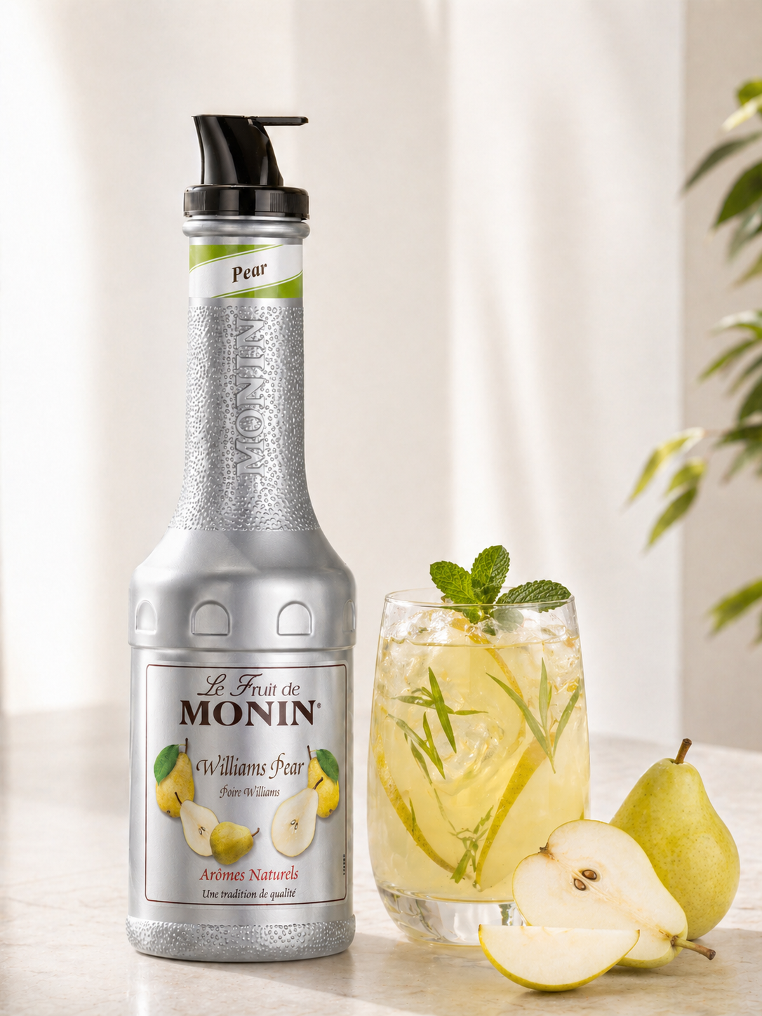 Основа (пюре) для напитков Груша 1л Monin, без ГМО, натуральный продукт