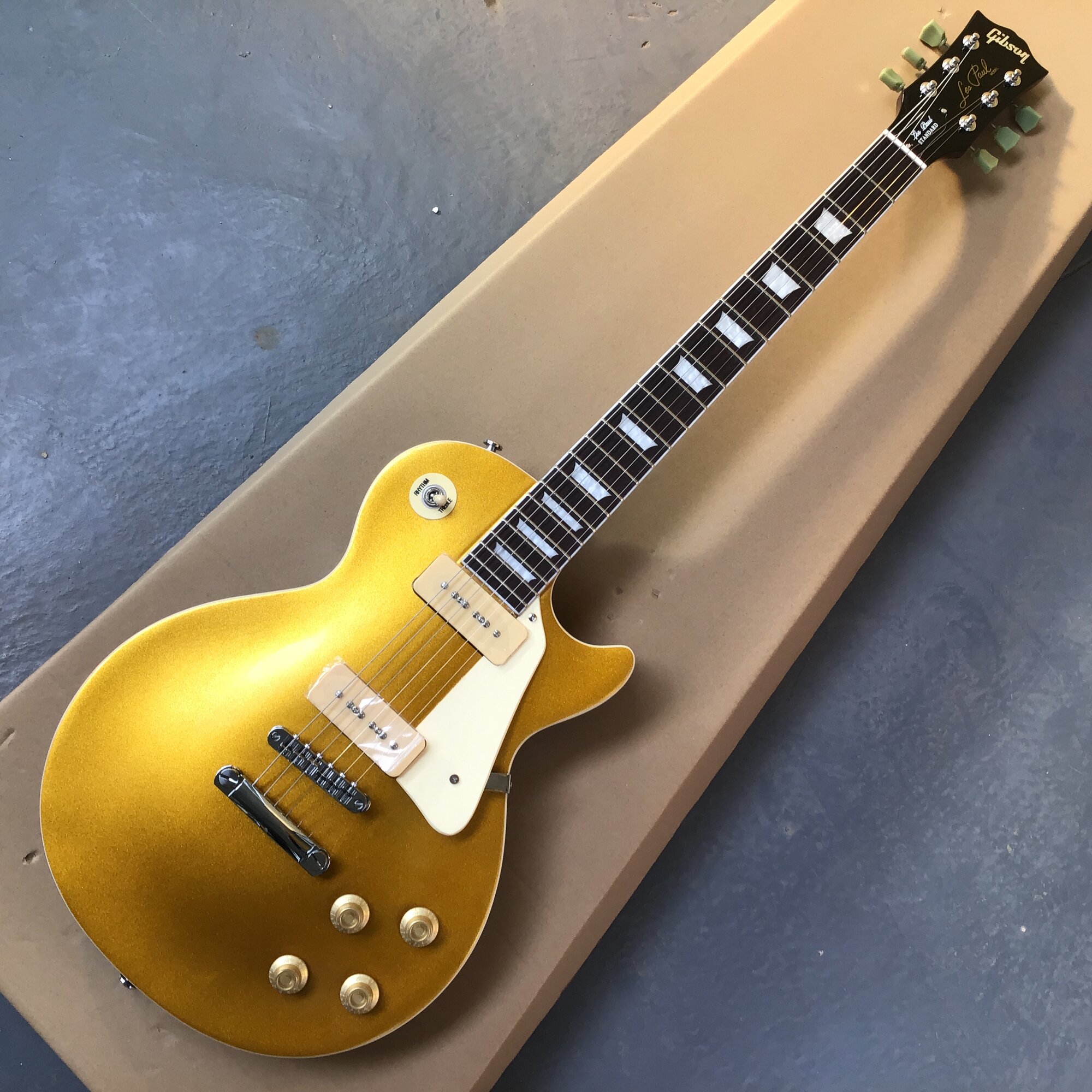 LP Custom электрогитара P90 золотой верх натуральный зад красное дерево палисандр