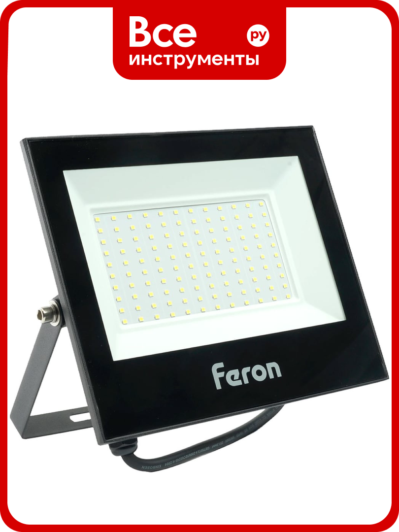 Светодиодный прожектор Feron LL-922, IP65, 100Вт, 6400К, черный