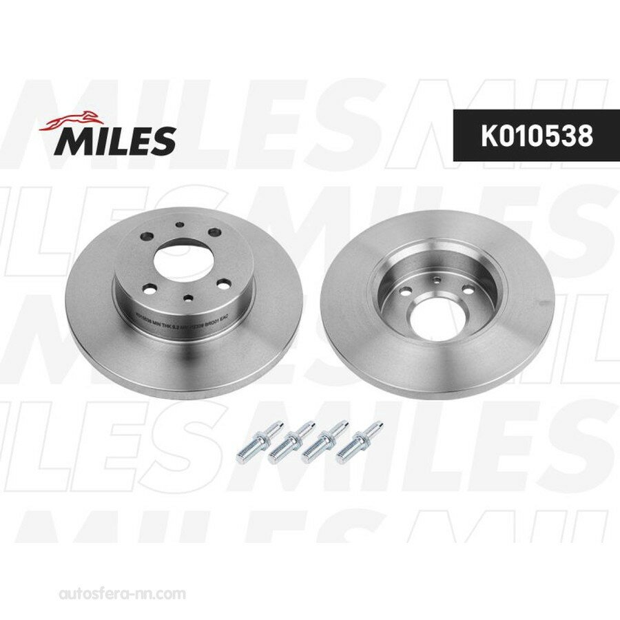 MILES K010538 Диск тормозной ALFA ROMEO 86-01 передний/FIAT 88- передний/задний