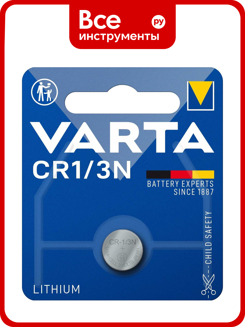 Элемент питания Varta ELECTRONICS CR 1/3N 06131101401 4008496274147 литиевый аккумулятор таблетка форм-фактор