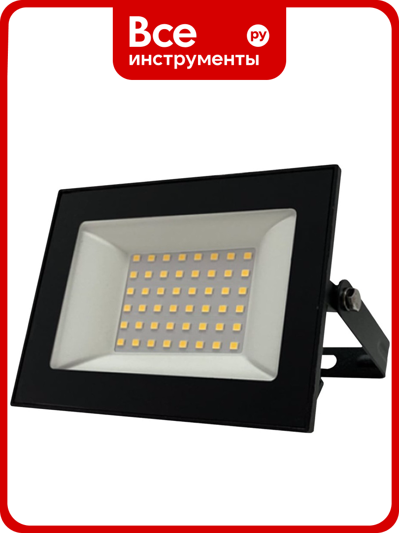 Прожектор FL-LED Light-PAD 50W Black 4200К 5000Лм 50Вт AC220-240В 145x112x30мм 270г 616067 прямоугольный металл