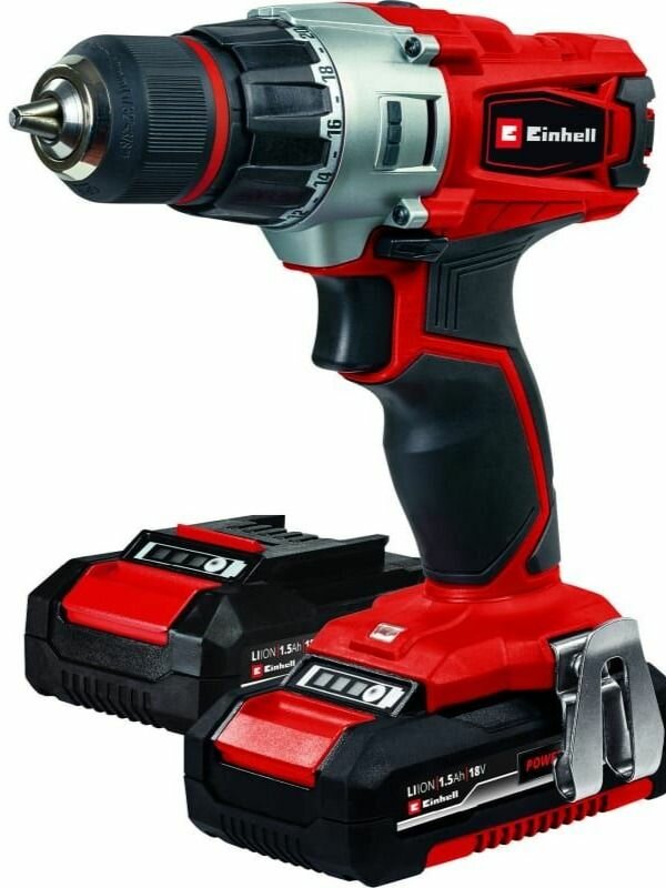 Дрель-шуруповерт аккумуляторная Einhell PXC TE-CD 18/2 Li kit 4513830 18В, 2х1.5Ач Li-ion, БЗП 10 мм